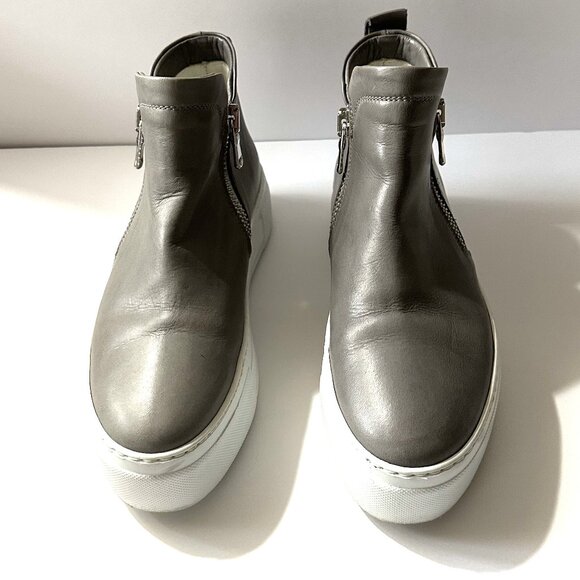 Corso Roma, 9 | Shoes | Corso Roma 9 Highcut Side Zip Leather Platform ...